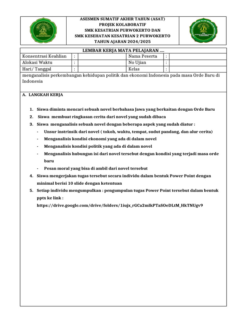Lembar Kerja Asat Projek Kolab 2425 | PDF
