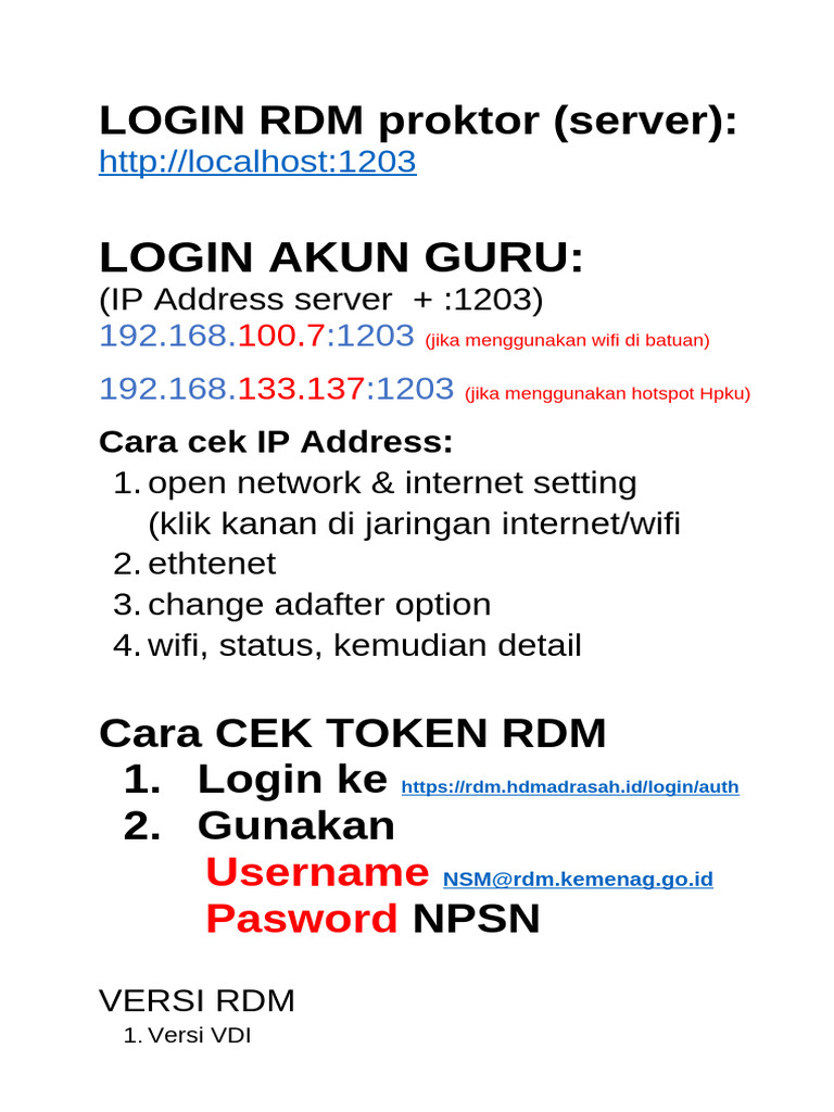 Login RDM | PDF