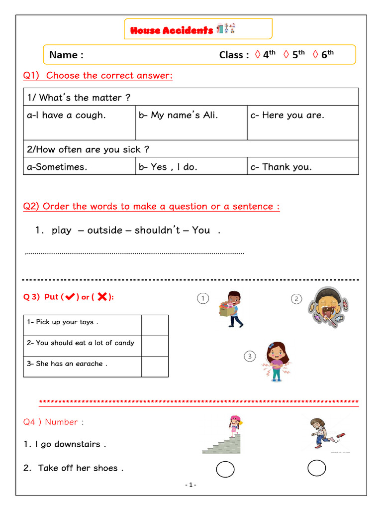 House Accidents (Unit Review) | PDF