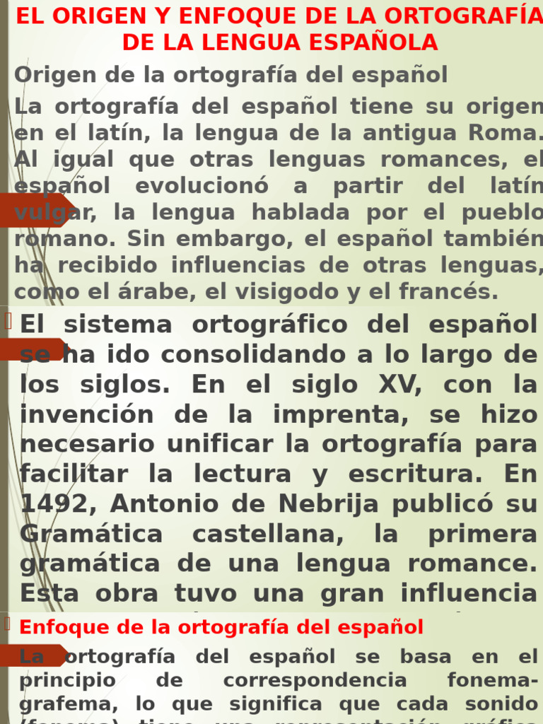 Origen y evolución de la ortografía española | PDF | Ortografía ...