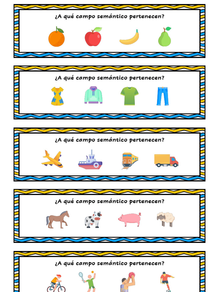 Tarjetas Campos Semanticos | PDF