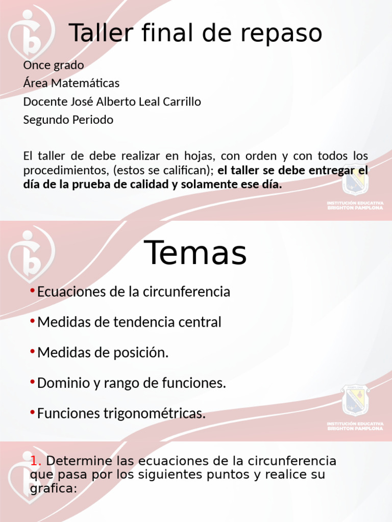 10° TFdR II Periodo | PDF | Trigonometría | Pendiente