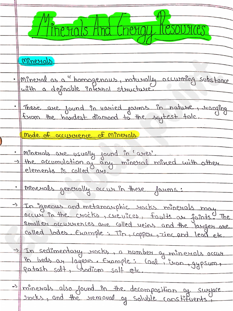 Minerals and Energy Resources | PDF