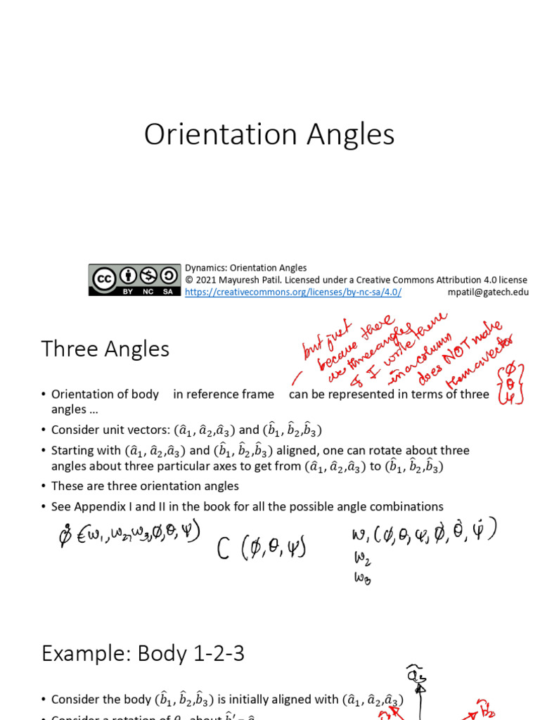Understanding Orientation Angles in Dynamics | PDF