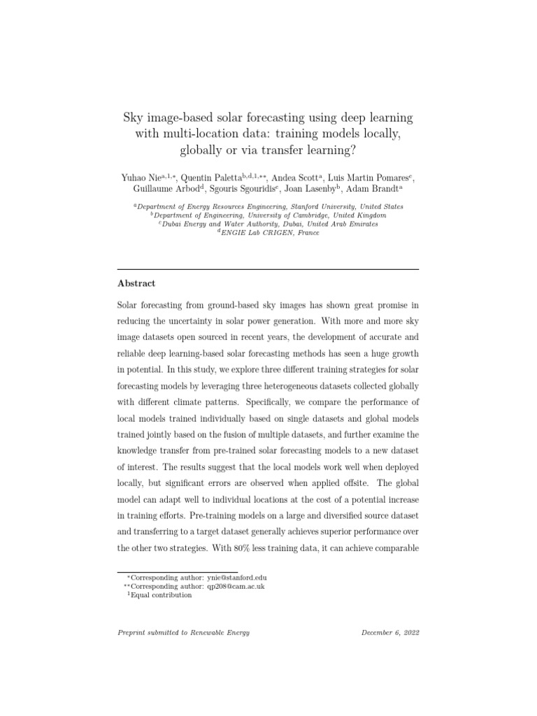Sky Image-Based Solar Forecasting Using Deep Learning With Multi ...