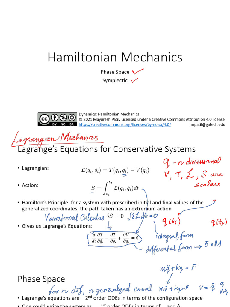HamiltonianMechanics Annotated | PDF | Hamiltonian Mechanics | Lagrangian Mechanics