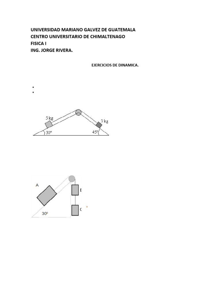 Ejercicios de Dinámica - JR | PDF | Fricción | Física Aplicada e Interdisciplinaria