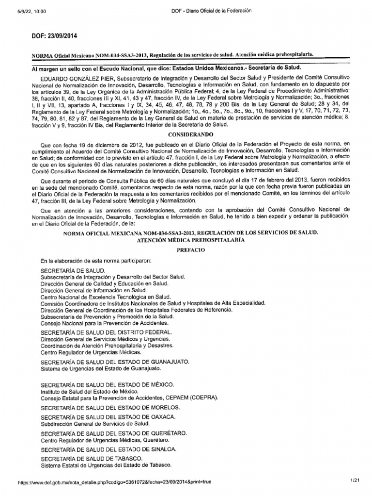 Nom 034 Ssa3 2013 | PDF