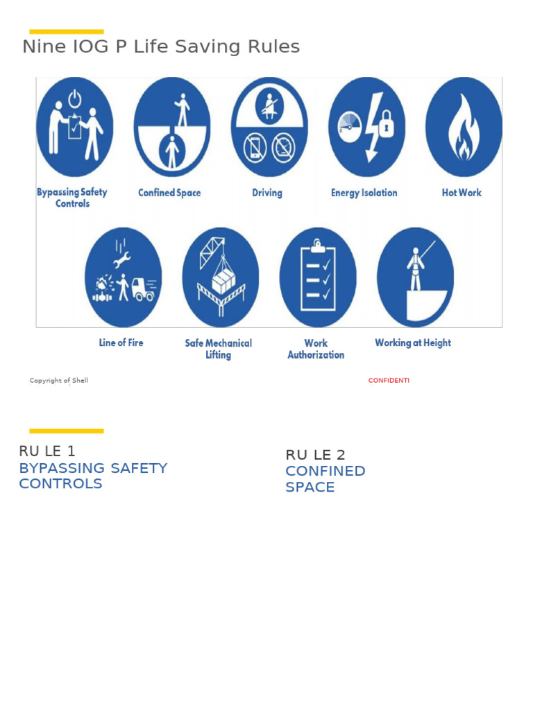 IOGP Nine Life Saving Rules | PDF