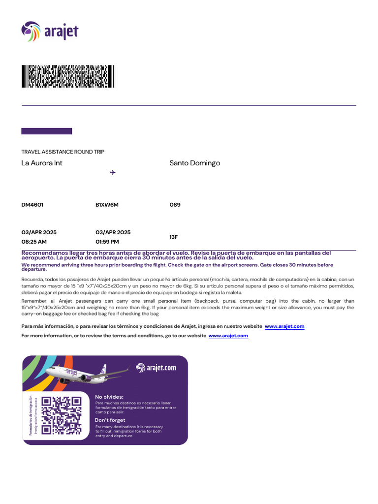Boarding Passes B1XW6M | PDF
