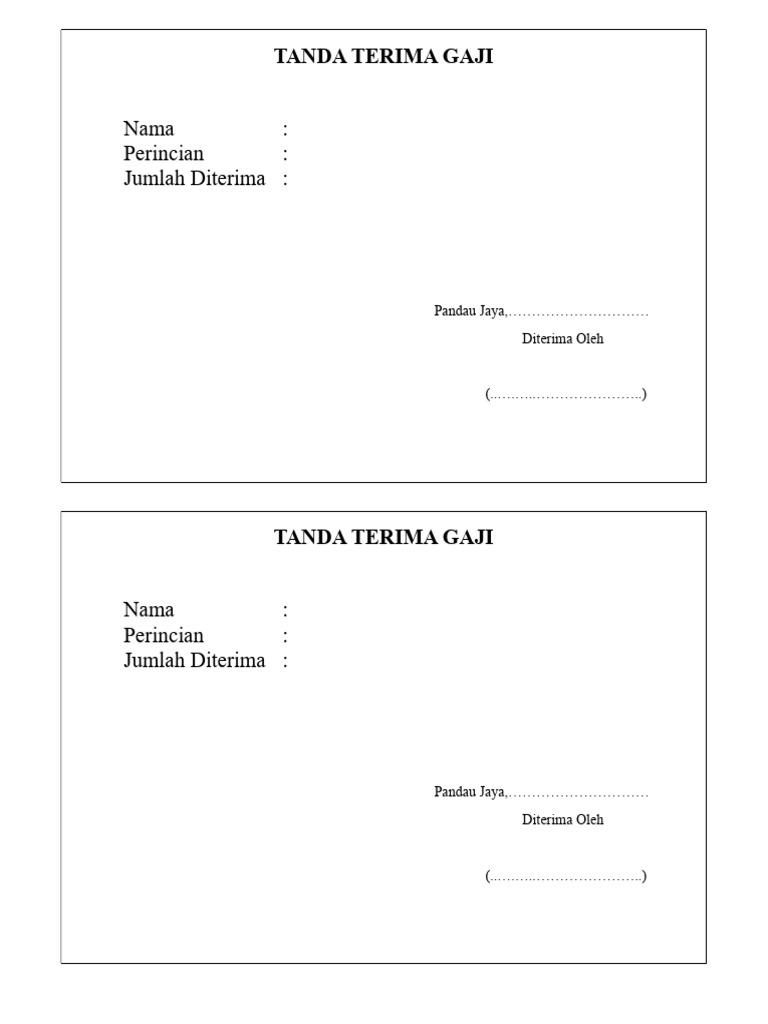 Tanda Terima Gaji | PDF