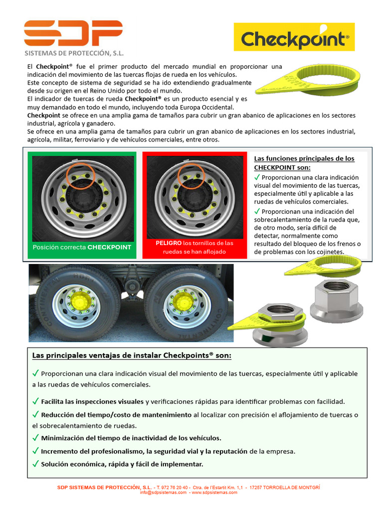 Indicador de Tuercas Checkpoint® para Vehículos | PDF