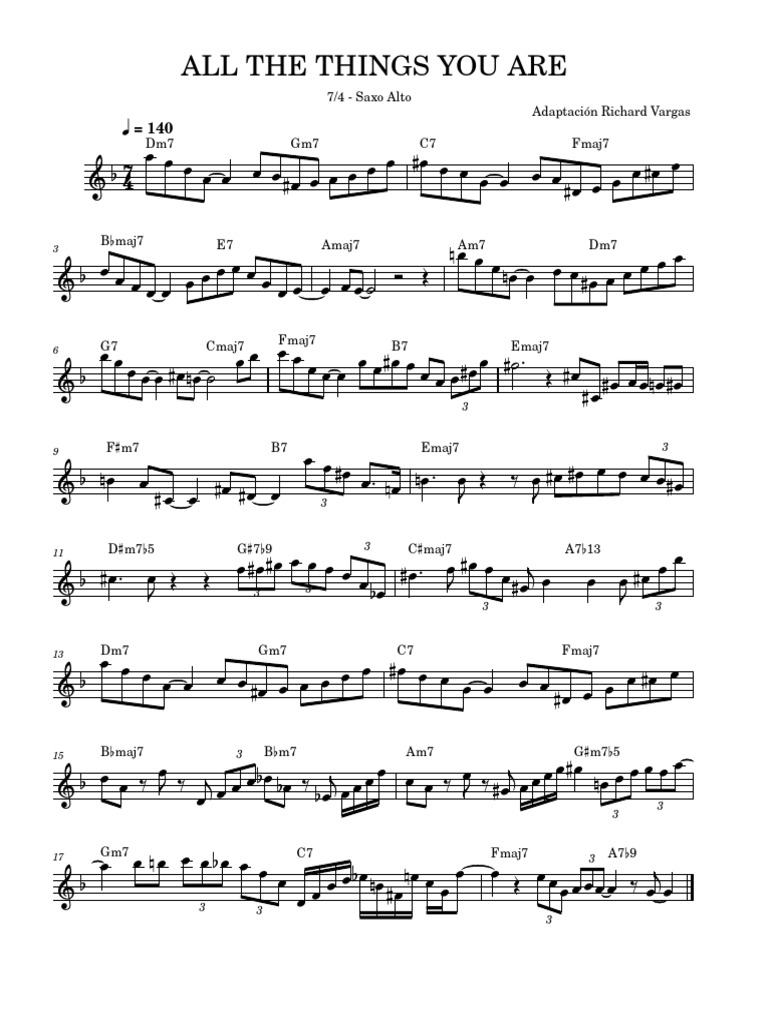 All The Things You Are Sax Alto 7:4 | PDF
