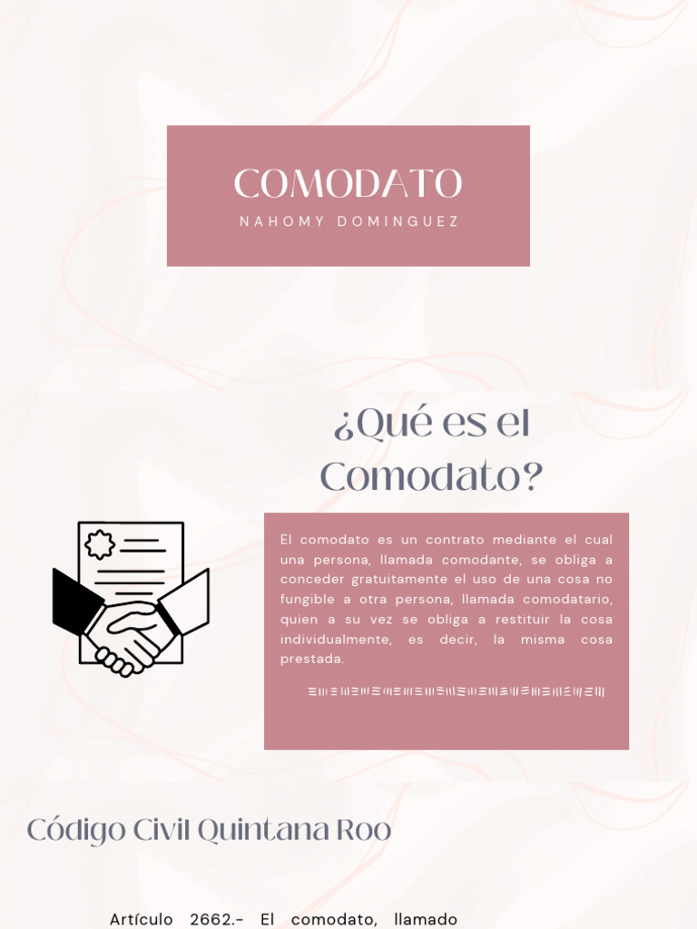 Contrato Comodato - Nahomy Dominguez PDF | PDF | Ley de obligaciones | Derecho privado