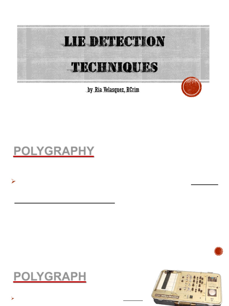 FS5 Lie Detection Technique RIA | PDF | Nervous System | Polygraph