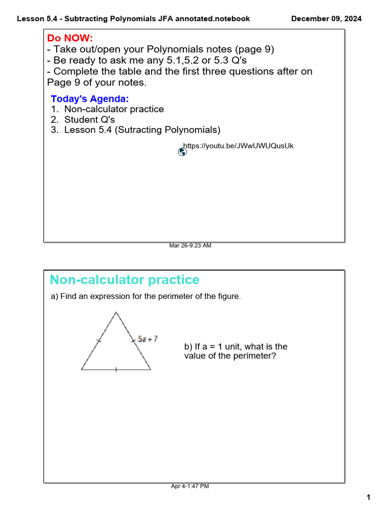 Subtracting Polynomials with Tiles | PDF | Polynomial | Algebra