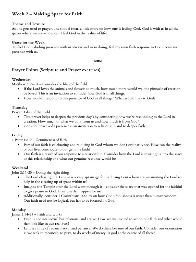 Lent Retreat 2021 Week 2 | PDF | Lent | Prayer