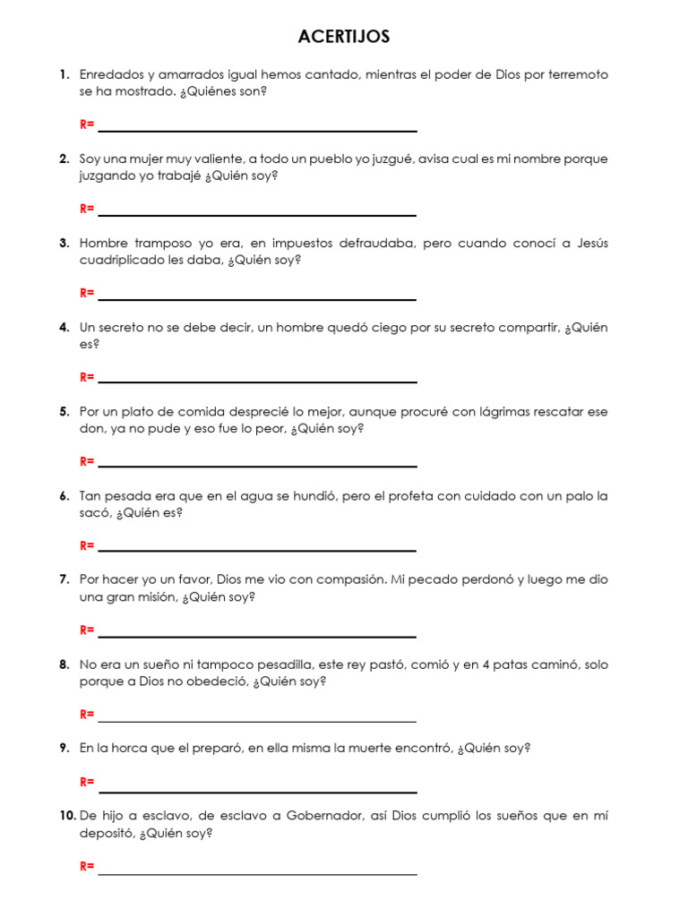 Acertijos 1 | PDF