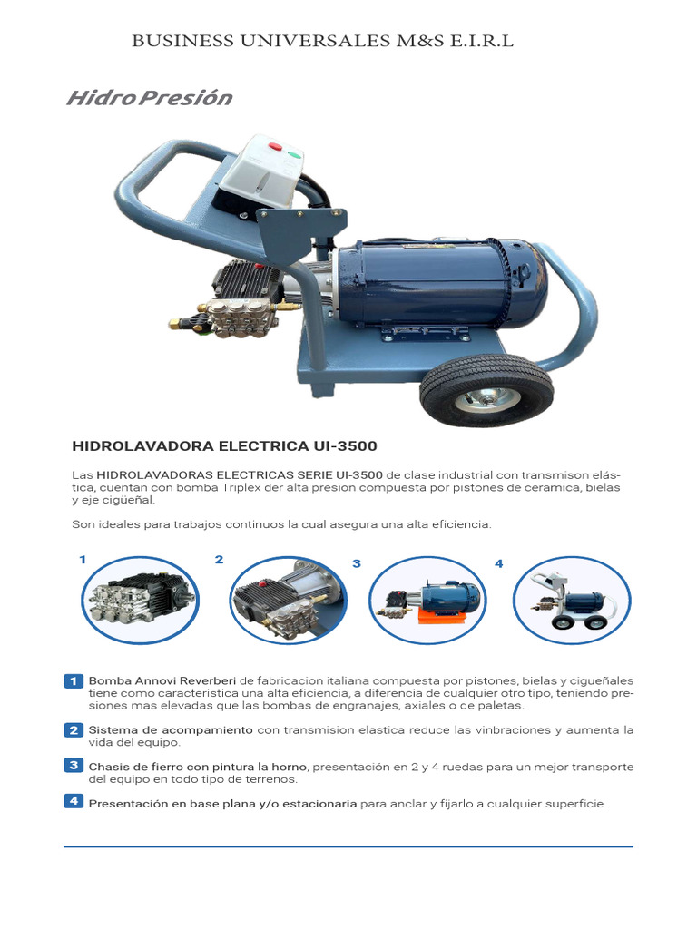Hidrolavadora Electrica Ui 3500 | PDF