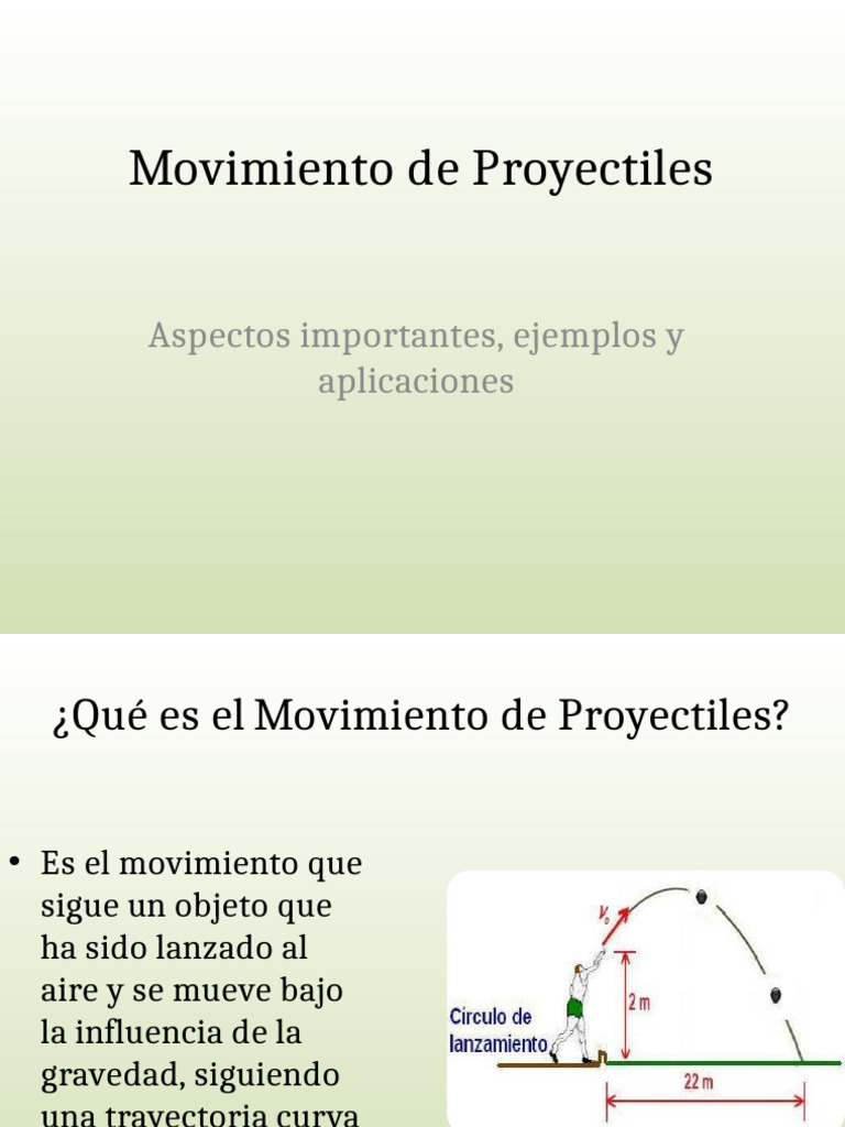 Movimiento de Proyectiles Presentacion ACTUALIZADA | PDF