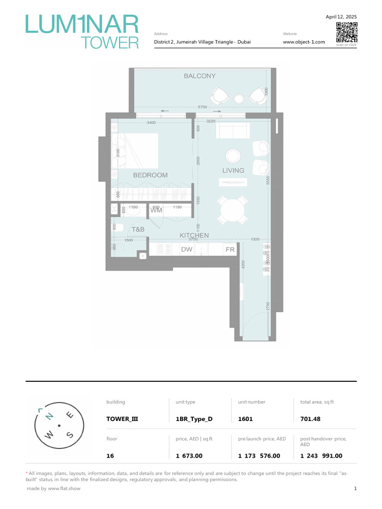 LUM1NAR Tower 3: 1BR Payment Plans | PDF | United States Dollar | Economies
