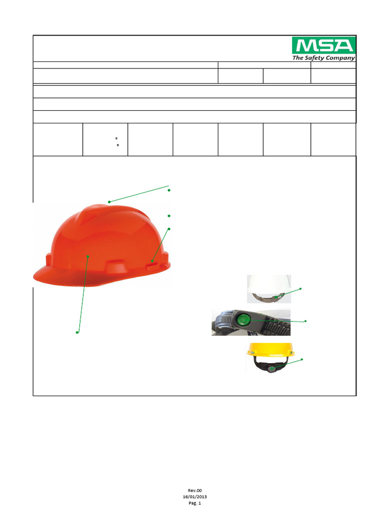 Ficha Técnica - Cap MSA V-Gard | PDF | Capacete | Poliuretano
