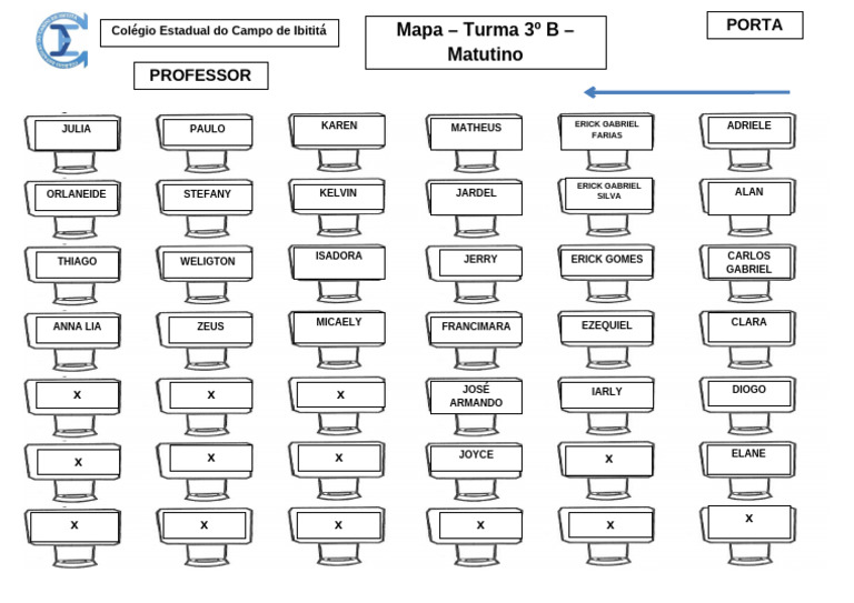 Mapa Sala 3º Ano B Matutino | PDF