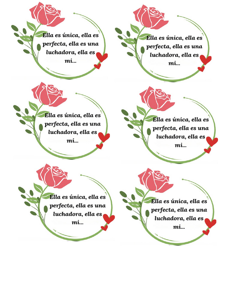 Ella Es Unica, Ella Es Perfecta, Ella Es Una Luchadora, Ella Es Mi... | PDF