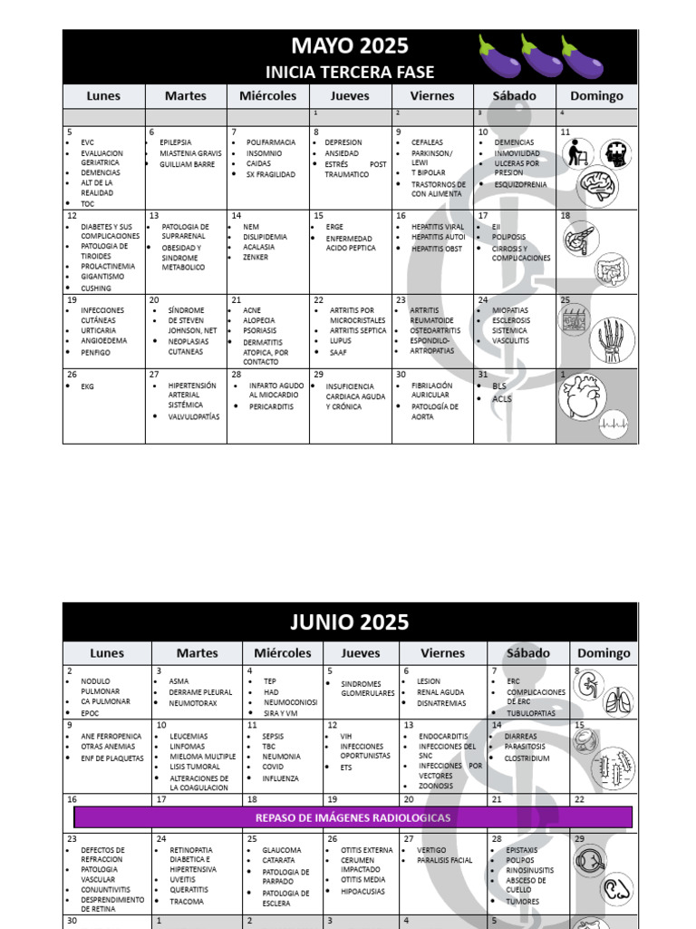 Calendario ENARM 2025 y Temario | PDF | Medicina | Especialidades Medicas