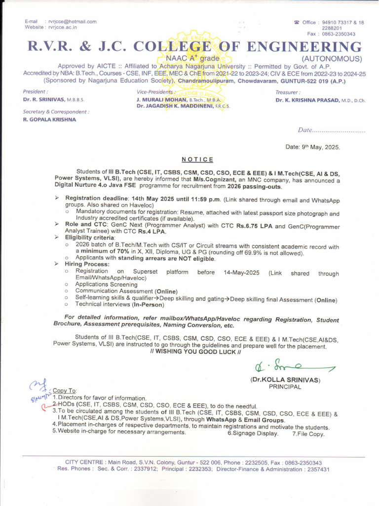 Notice - Java FSE Program For 2026 Passing-Outs | PDF