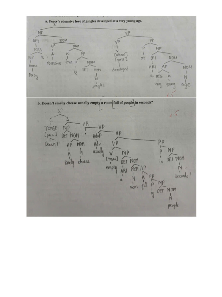 (2024) Suggested Answers Syntax Midterm | PDF