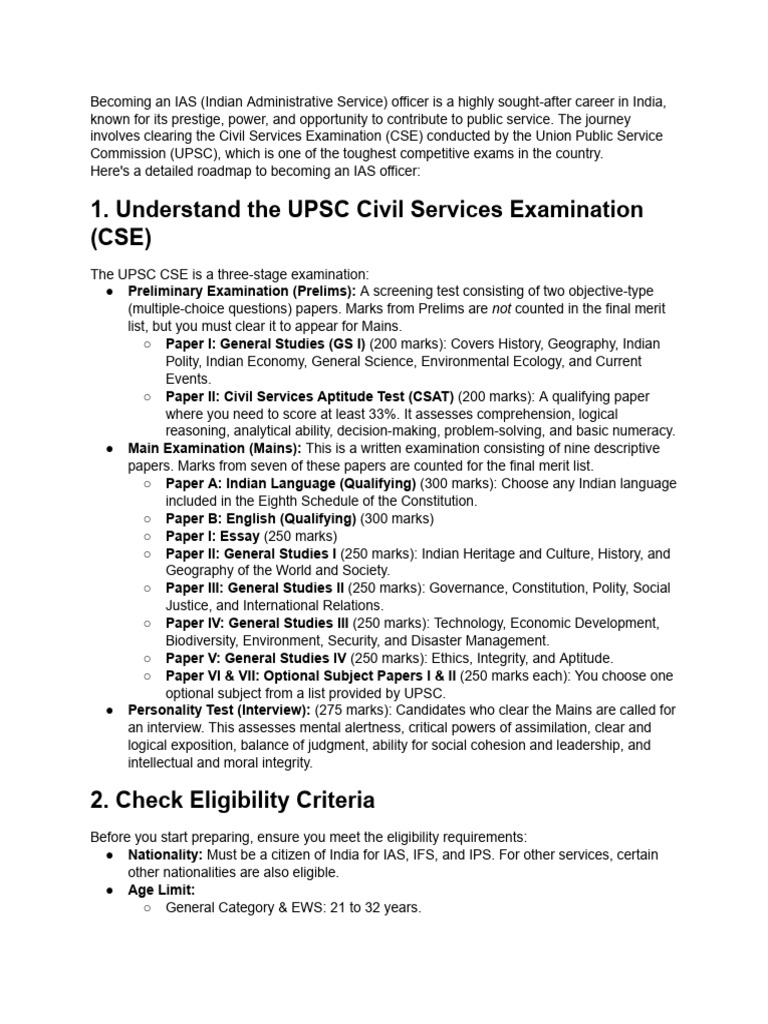 I Want To Become An IAS Officer.-Mention Roadmap | PDF