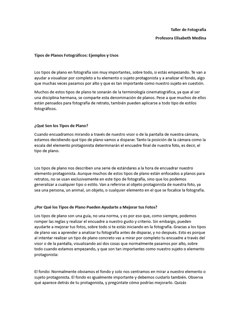 Planos Fotogr-Ficos | PDF