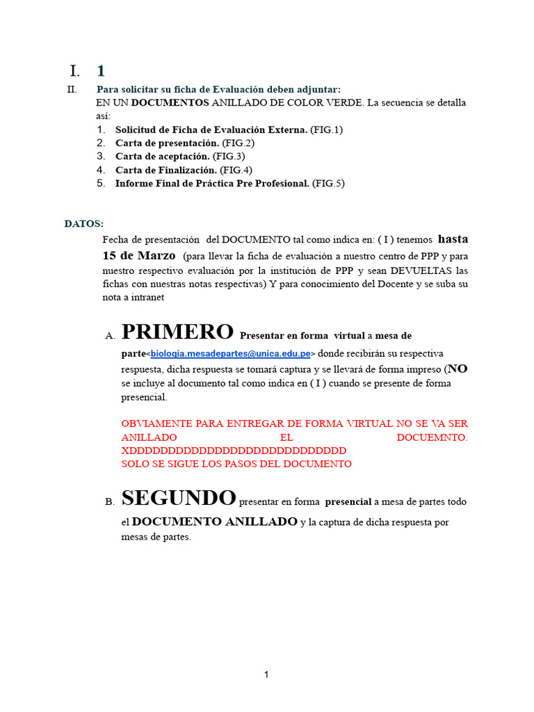 Pasos para Solicitud de Ficha de Evalucion de PPP | PDF