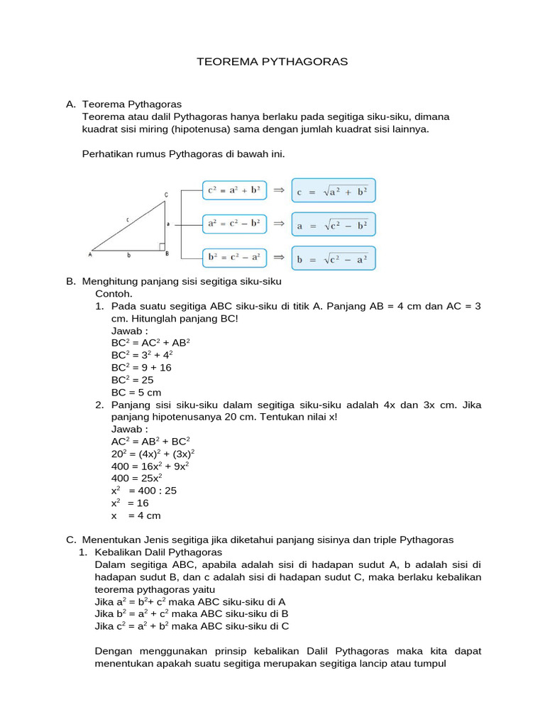 Teorema Pythagoras | PDF
