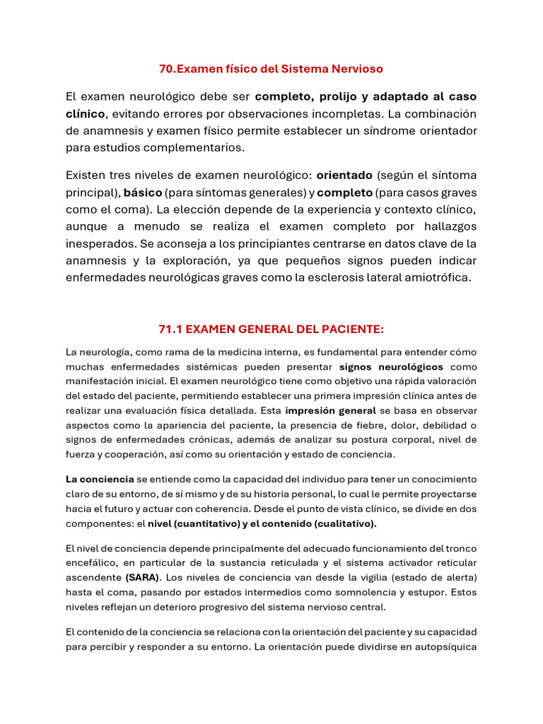 Semiotecnia de S. Nervioso | PDF | Sistema nervioso | Anatomía humana