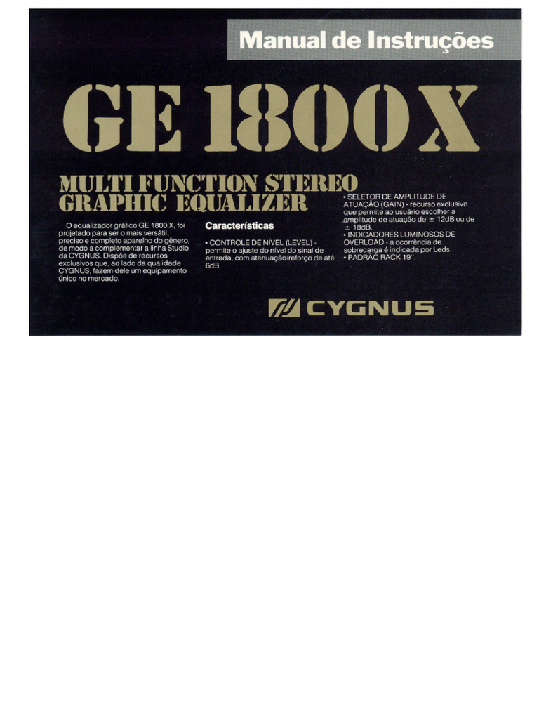 Cygnus Ge1800 x Manual | PDF
