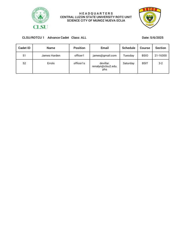 Clsu - Amsclsu Rotc Unit Amsclsu Rotc Unit Ams | PDF