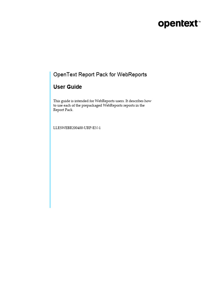 OpenText Report Pack For WebReports | PDF | Java Script | Json