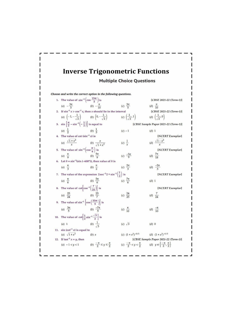 CH 2 Inverse Trig Function | PDF