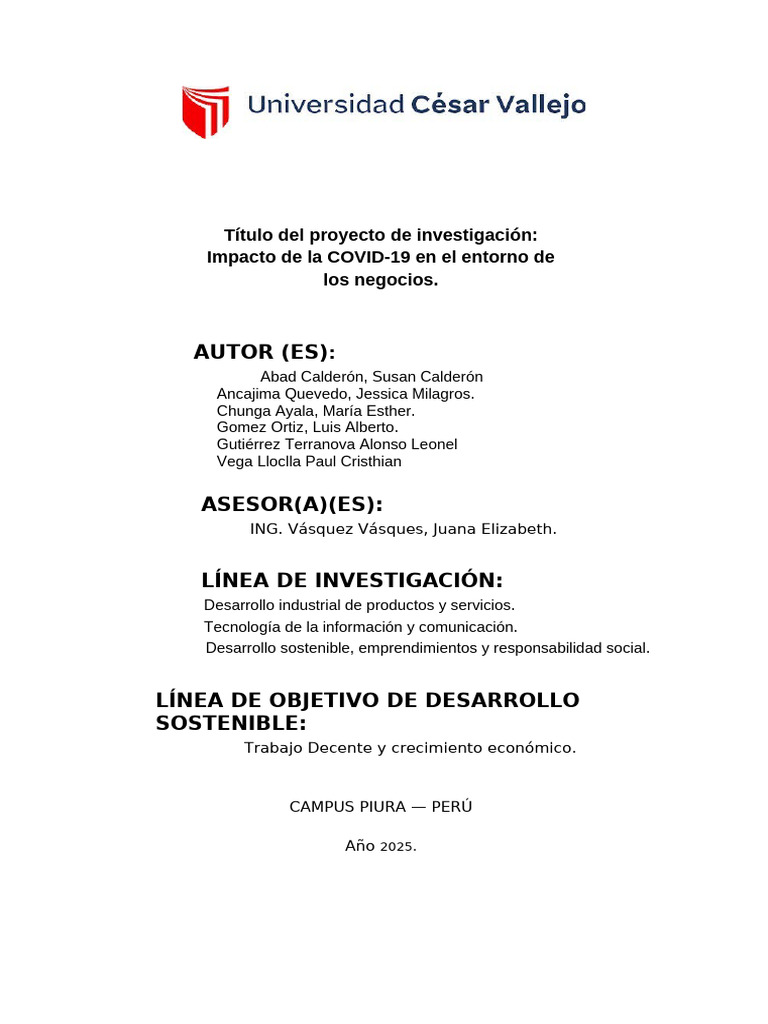 Caratula de Trabajo UCV NUEVO | PDF