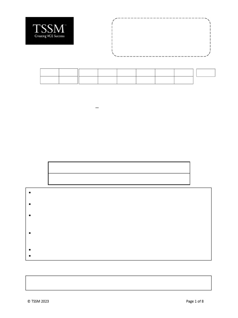 Maths Methods 2023 Unit 1 Trial Exam 1 | PDF | Cartesian Coordinate ...