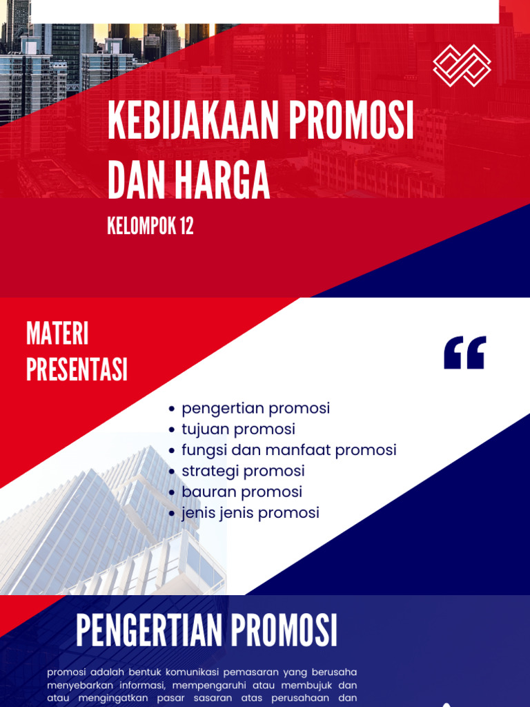 Pengantar Bisnis Kebijakan Promosi Kelompok 12 | PDF