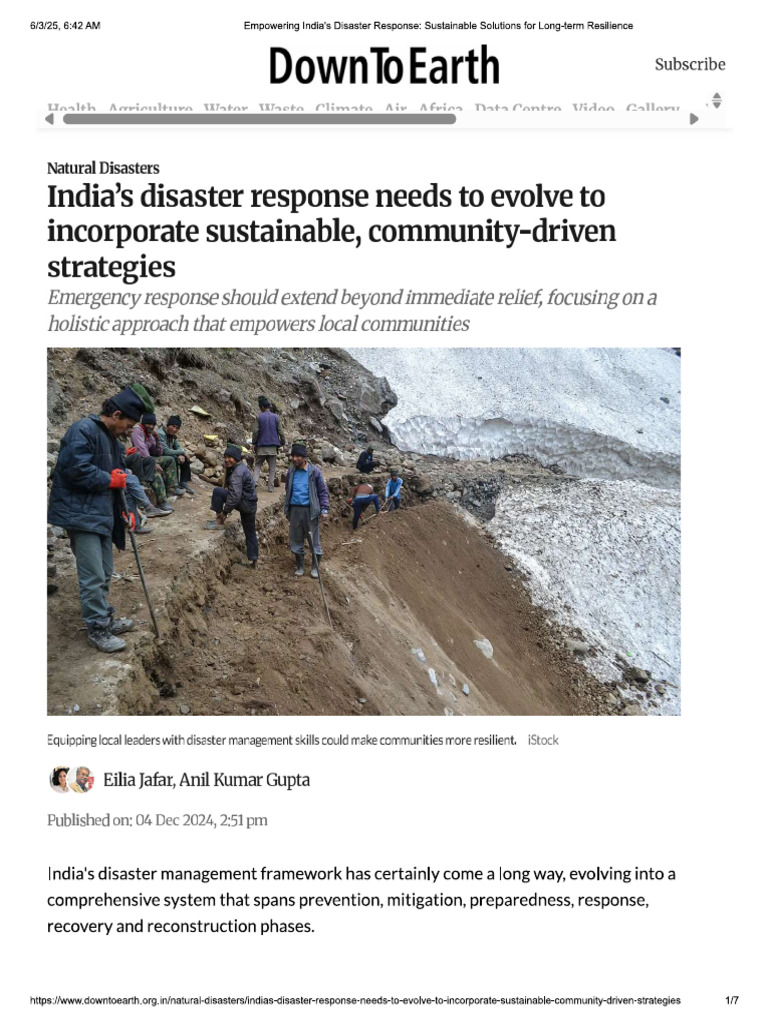 Article Empowering Indias Disaster Response | PDF
