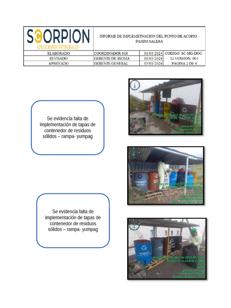 Informe de Tapas | PDF