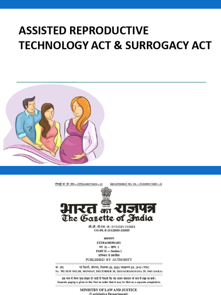 Assisted Reproductive Technology Act Surrogacy Act | PDF | Assisted ...