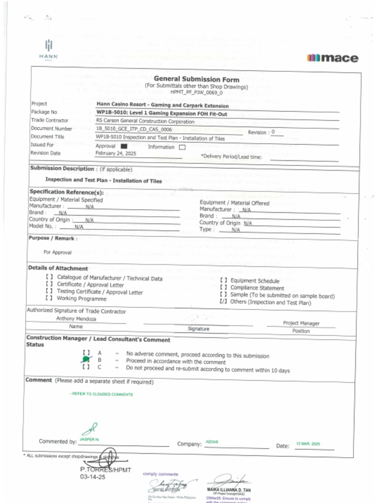 5010 Itp_installation of Tiles-signed | PDF