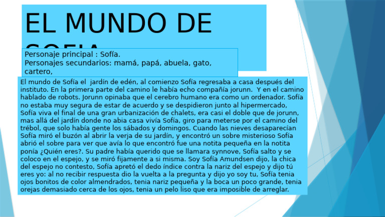 Presentación El Mundo de Sofia | PDF