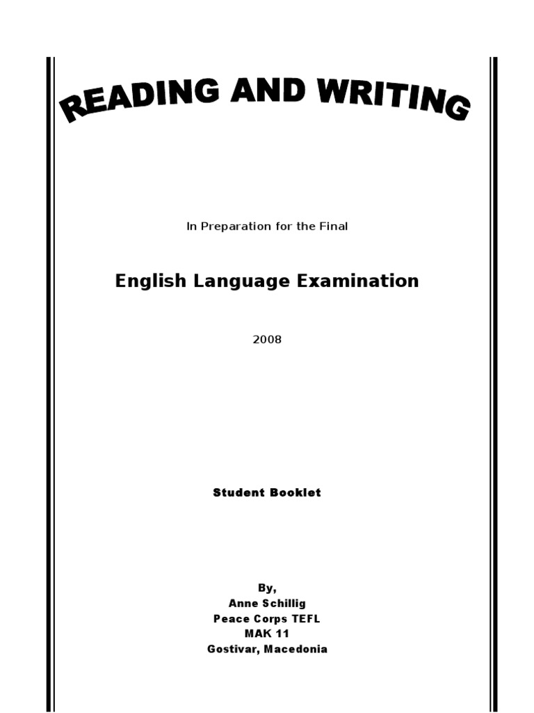 English Exam Prep: Writing & Skills Guide | PDF | Essays | Multiple Choice