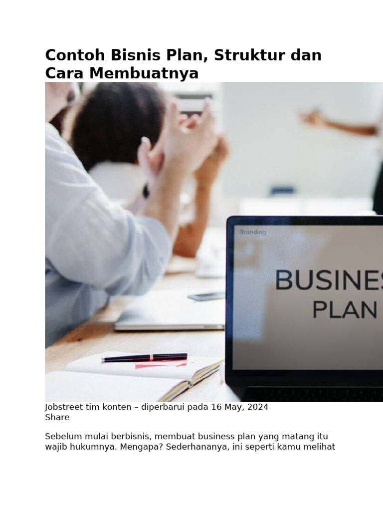 Contoh Bisnis Plan | PDF